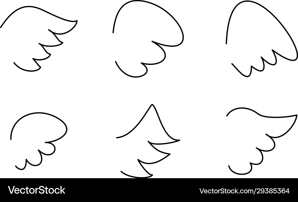 Wings collection set with angel or bird wing icon Vector Image
