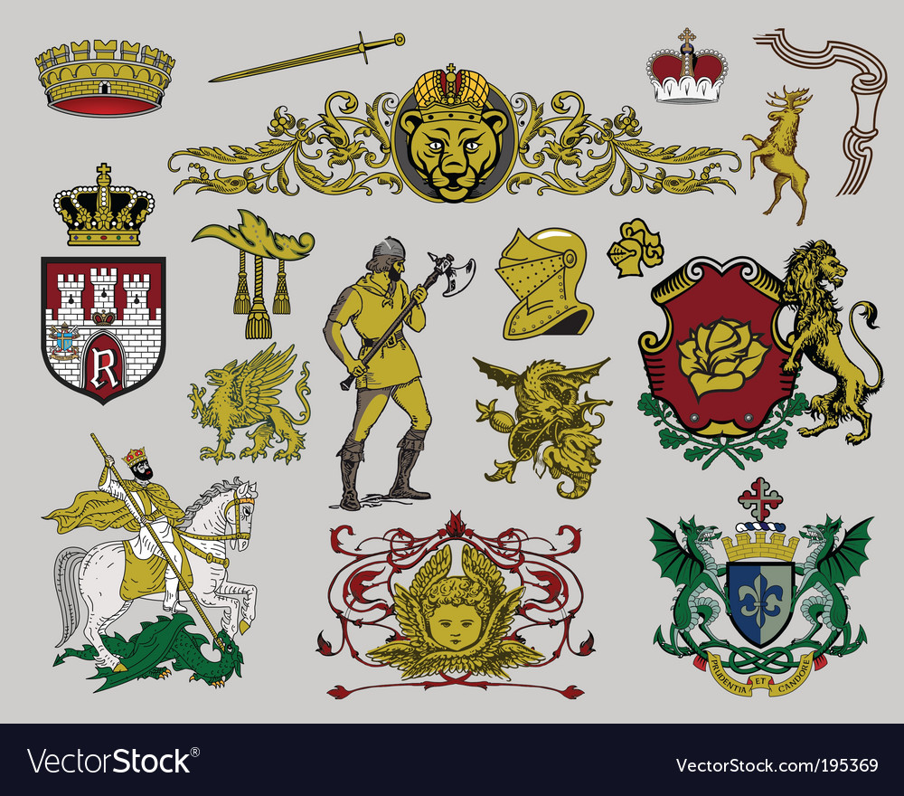 Heraldic elements Royalty Free Vector Image - VectorStock