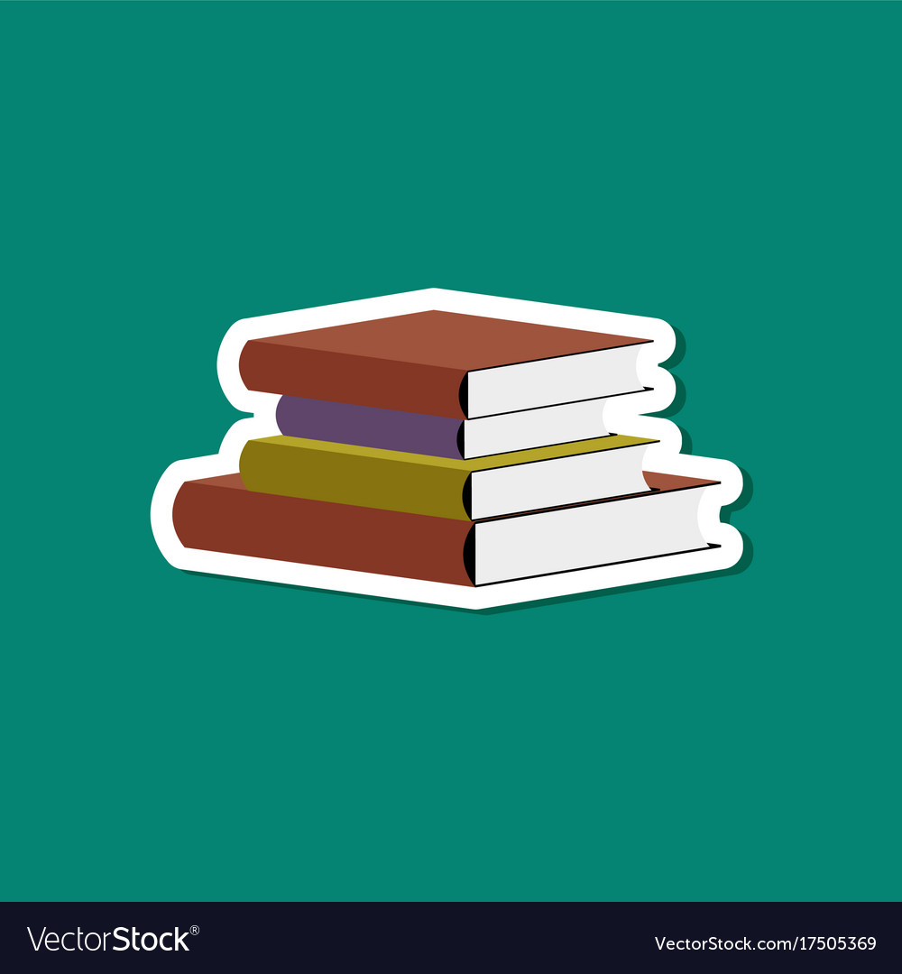 Paper Sticker On Stylish Background Stack Of Books