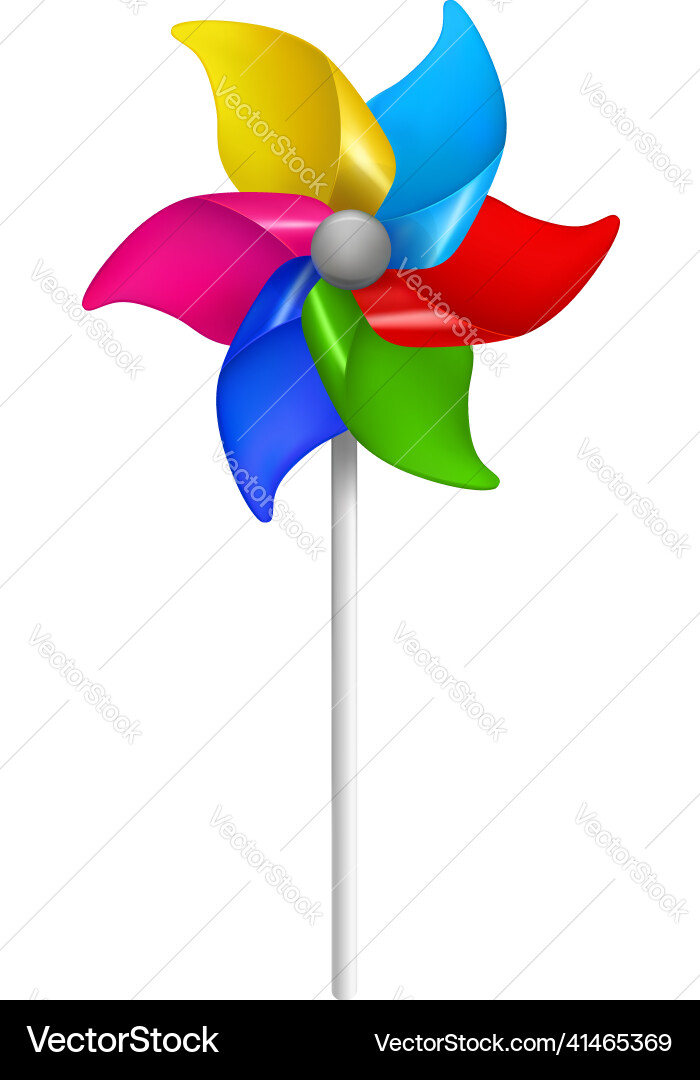 Rotating windmill toy composition Royalty Free Vector Image