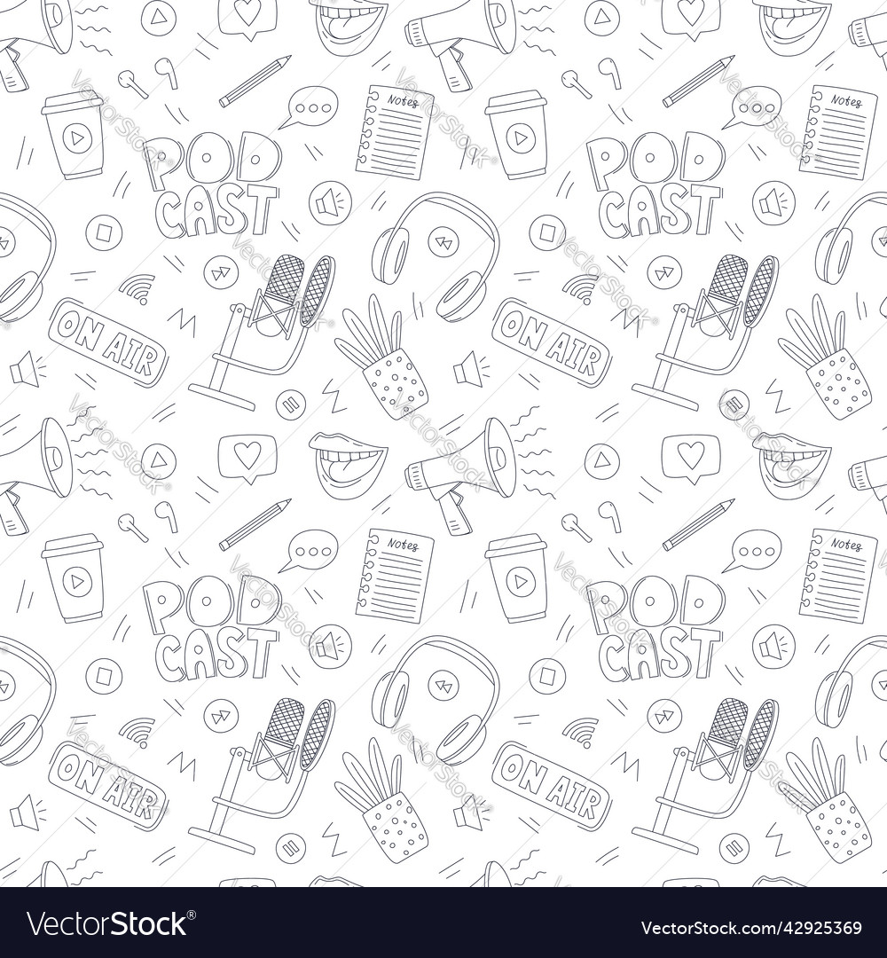 Seamless pattern with doodle elements for online Vector Image