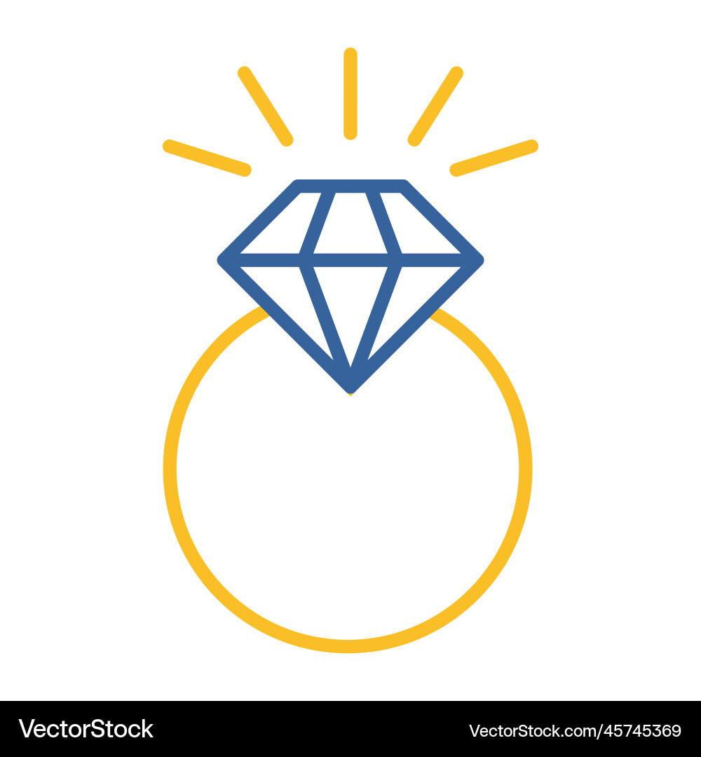 Wedding ring with a diamond icon valentines day Vector Image