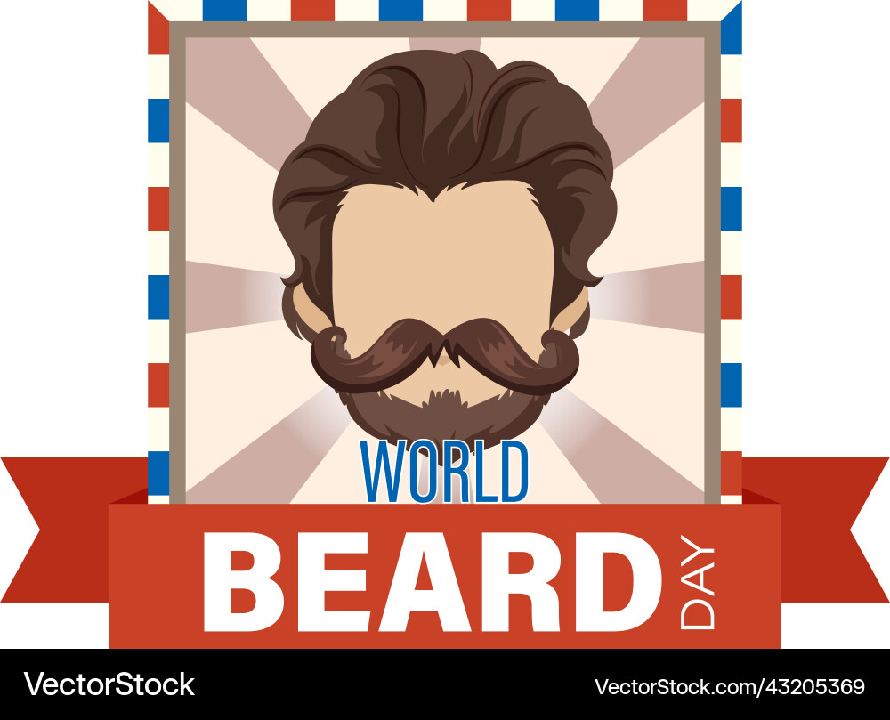 World beard day banner design Royalty Free Vector Image