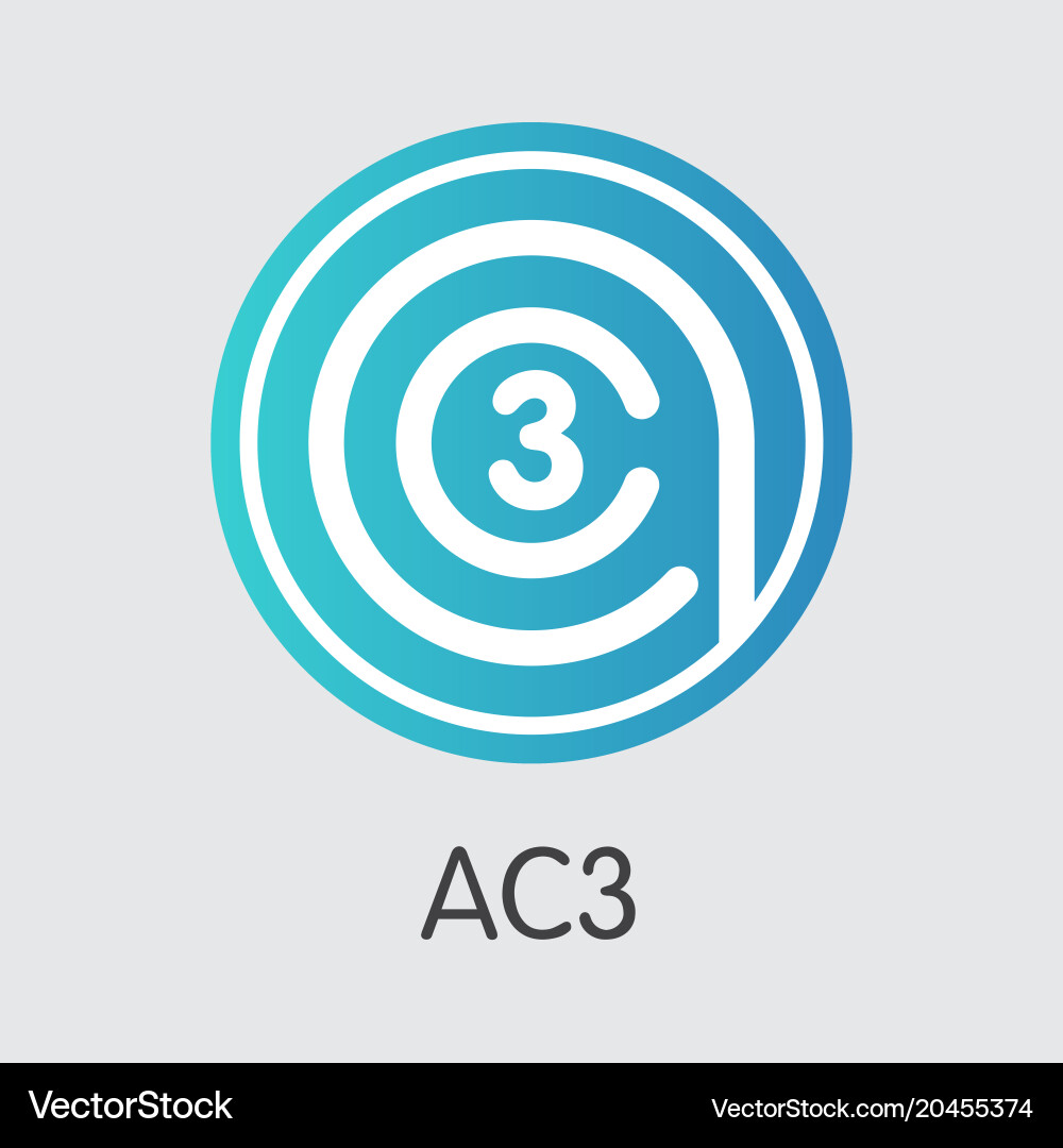 Ac3 cryptographic currency graphic Royalty Free Vector Image