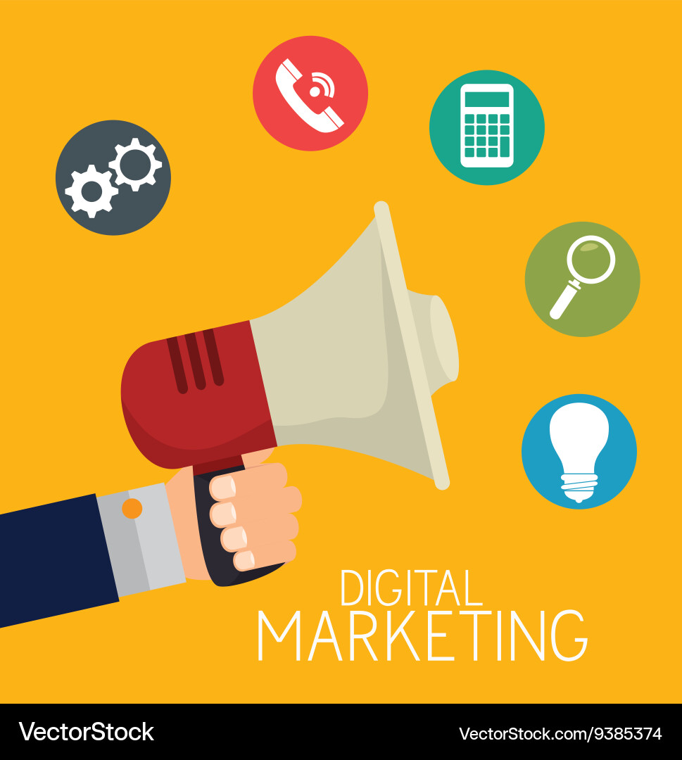 Digital marketing design Royalty Free Vector Image