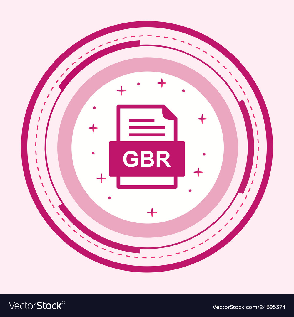 Gbr file document icon Royalty Free Vector Image