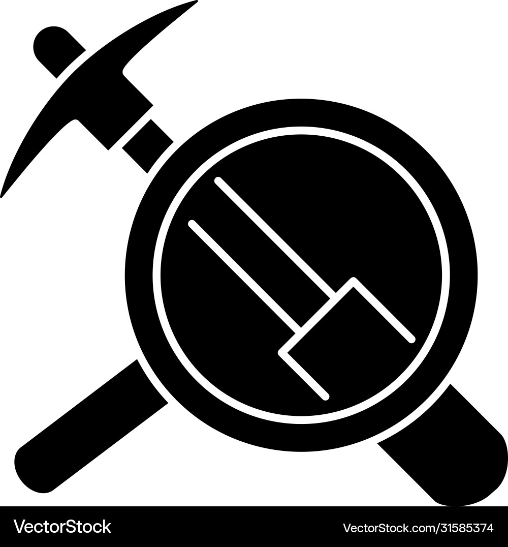 Geology black glyph icon Royalty Free Vector Image
