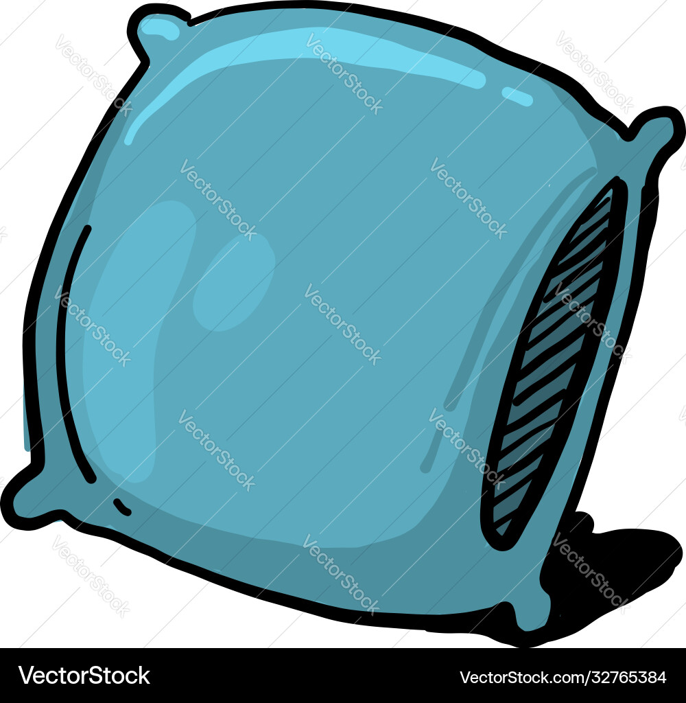 Blue pillow on white background Royalty Free Vector Image