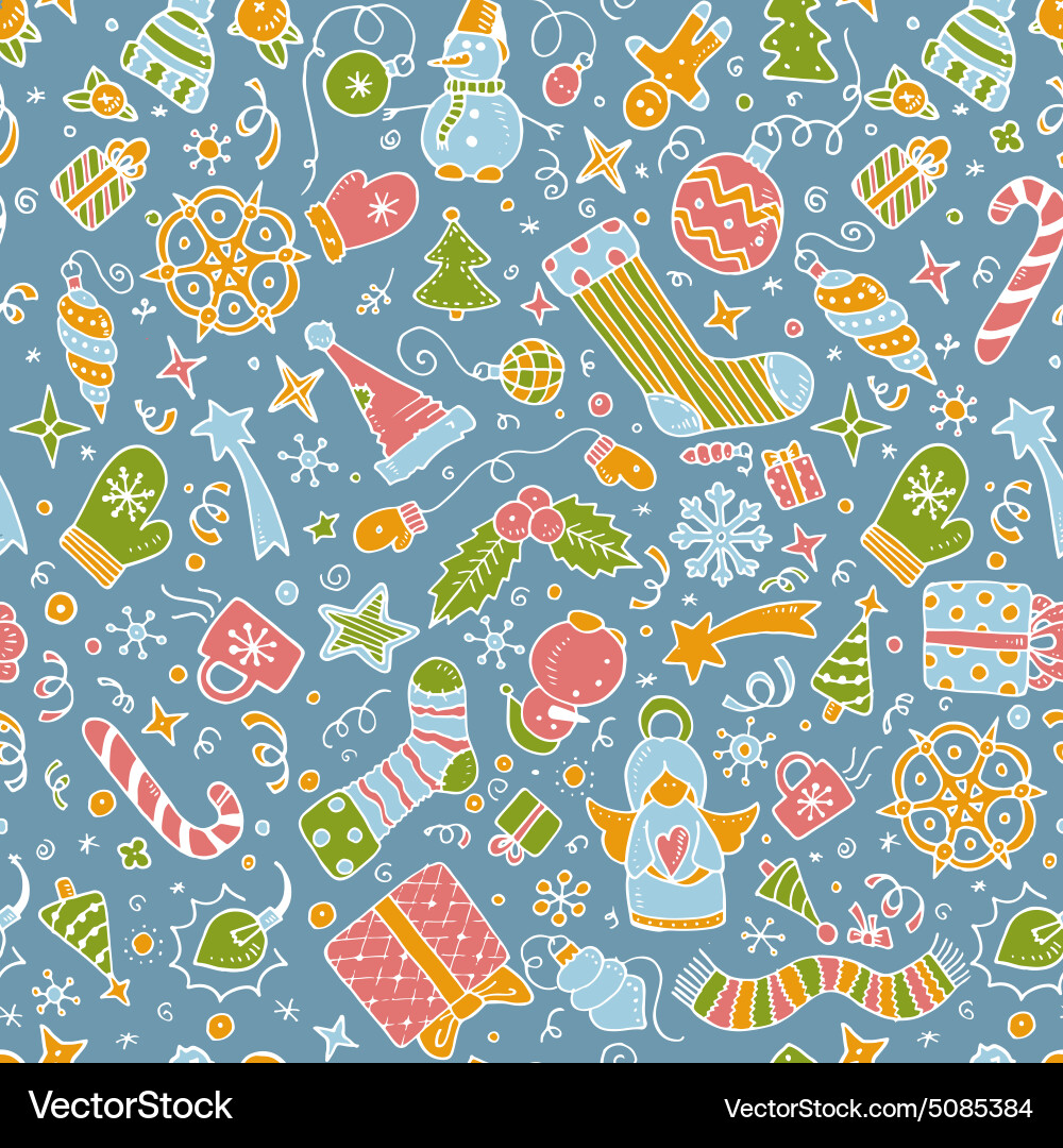 Christmas doodles Royalty Free Vector Image - VectorStock