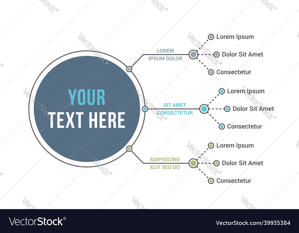 Flowchart with 3 elements Royalty Free Vector Image