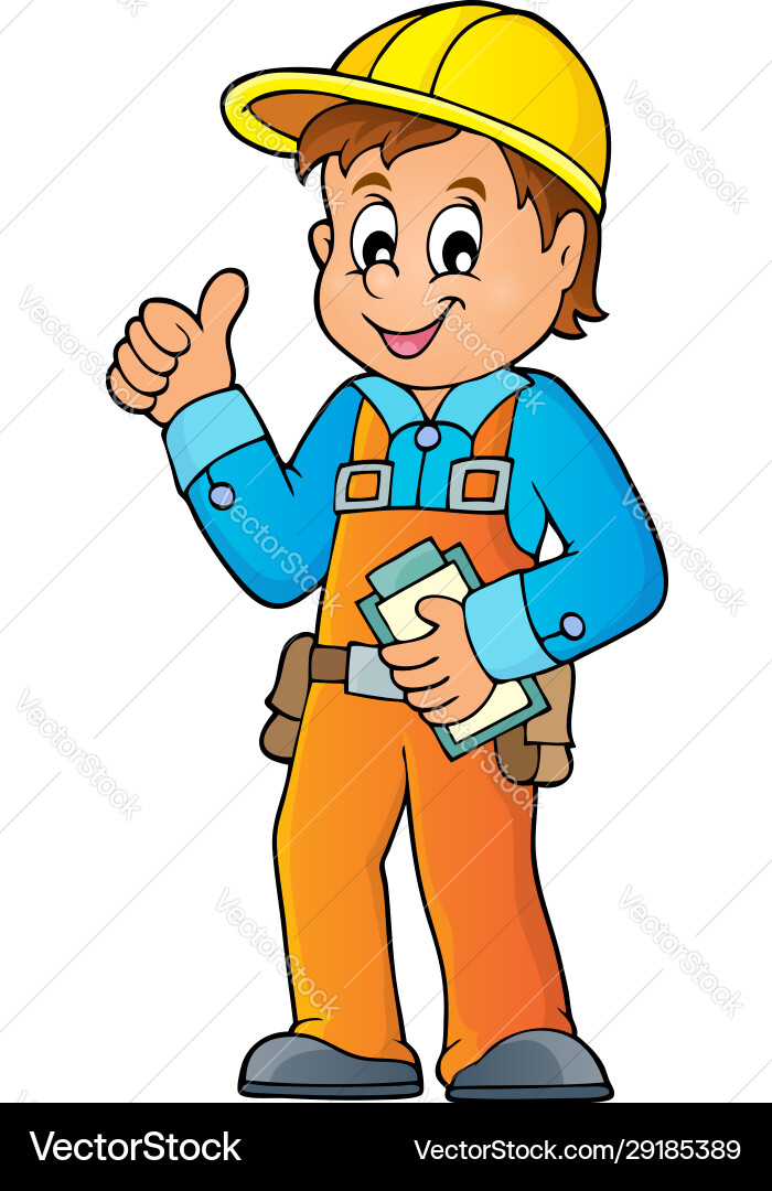 Construction worker theme image 3 Royalty Free Vector Image