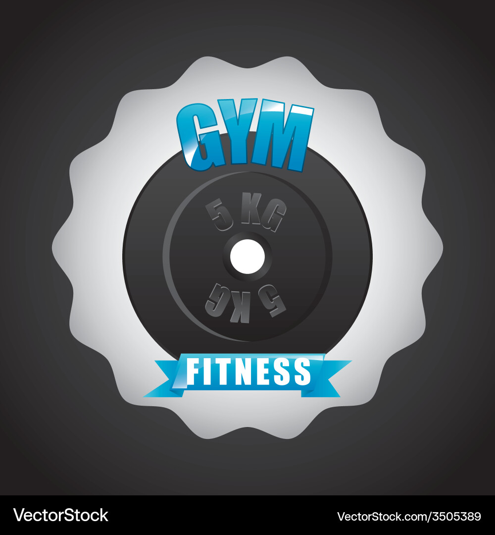 Gym label design Royalty Free Vector Image - VectorStock