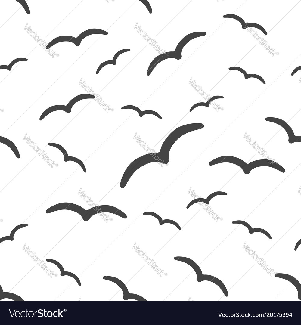 Flying birds seamless pattern background icon Vector Image