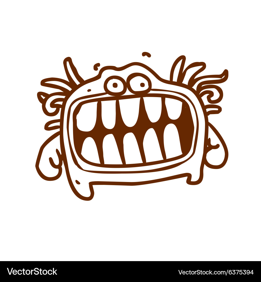 Hand drawn smiling monster Royalty Free Vector Image