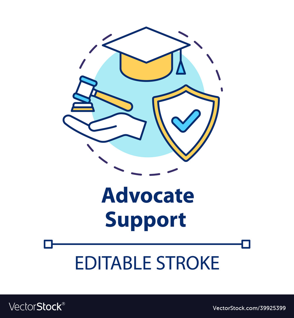 Advocate Support Concept Icon Legal Assistance Vector Image
