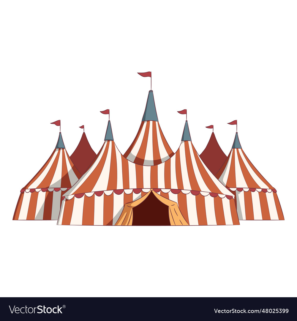 Colored circus tents Royalty Free Vector Image