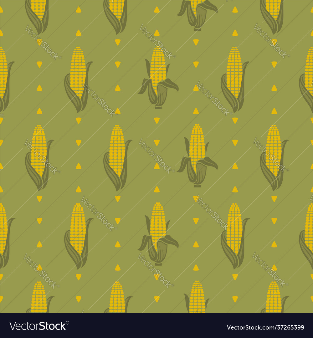 Corn seamless pattern Royalty Free Vector Image