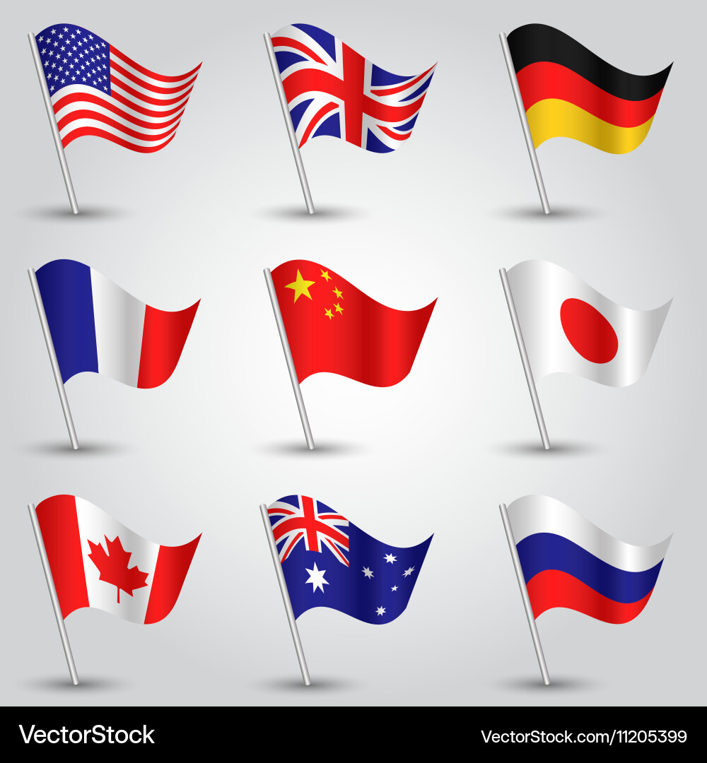 Set of flags Royalty Free Vector Image - VectorStock