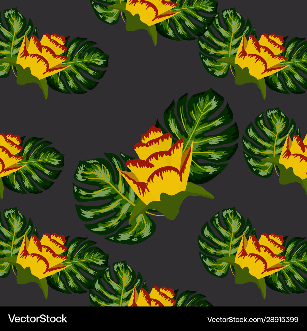 Summer seamless tropical pattern with bright Vector Image
