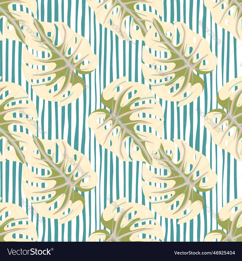 Decorative Tropical Leaf Seamless Pattern Vector Image
