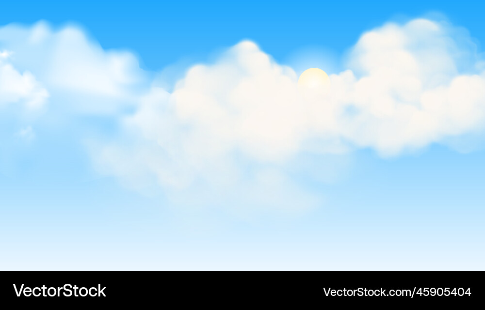 White blue sky and clouds background design Vector Image