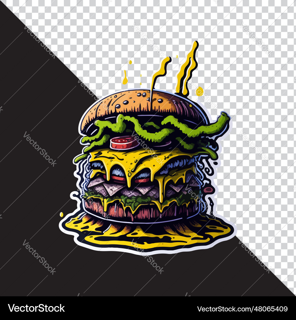 A big burger fast food Royalty Free Vector Image