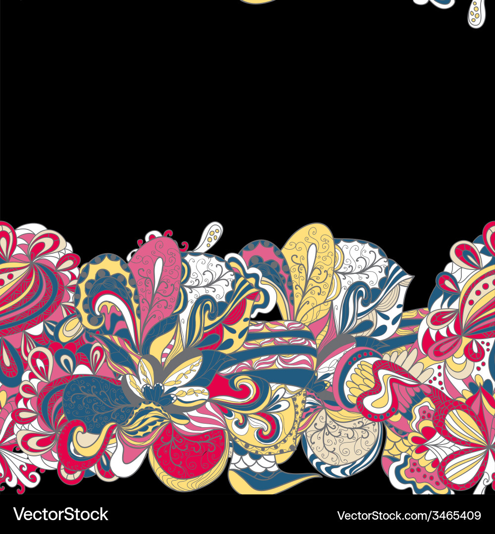 Abstract seamless hand-drawn border Royalty Free Vector