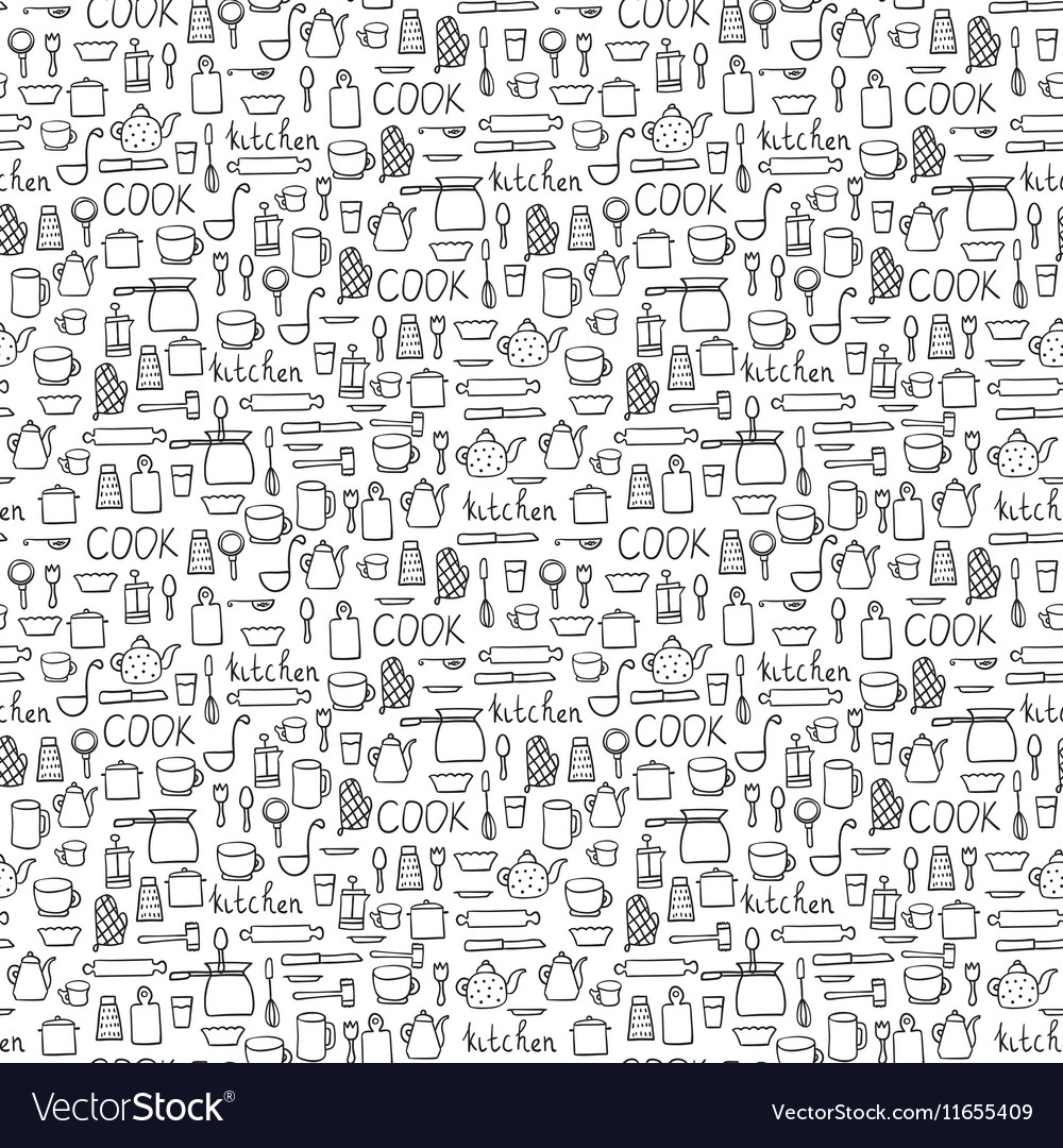 Doodles seamless pattern set Royalty Free Vector Image