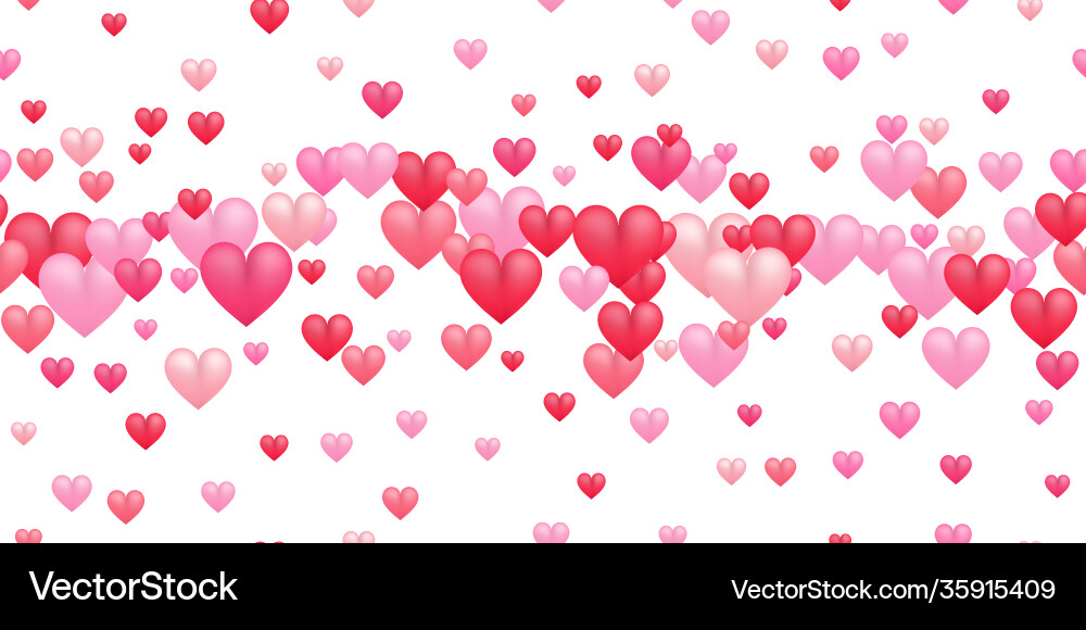 Red pink flying hearts template Royalty Free Vector Image