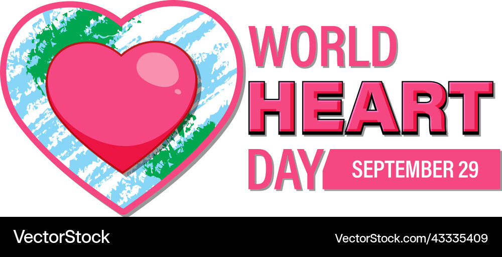 World heart day september 29 Royalty Free Vector Image