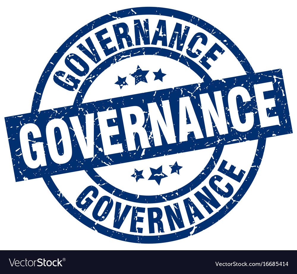 Governance blue round grunge stamp Royalty Free Vector Image