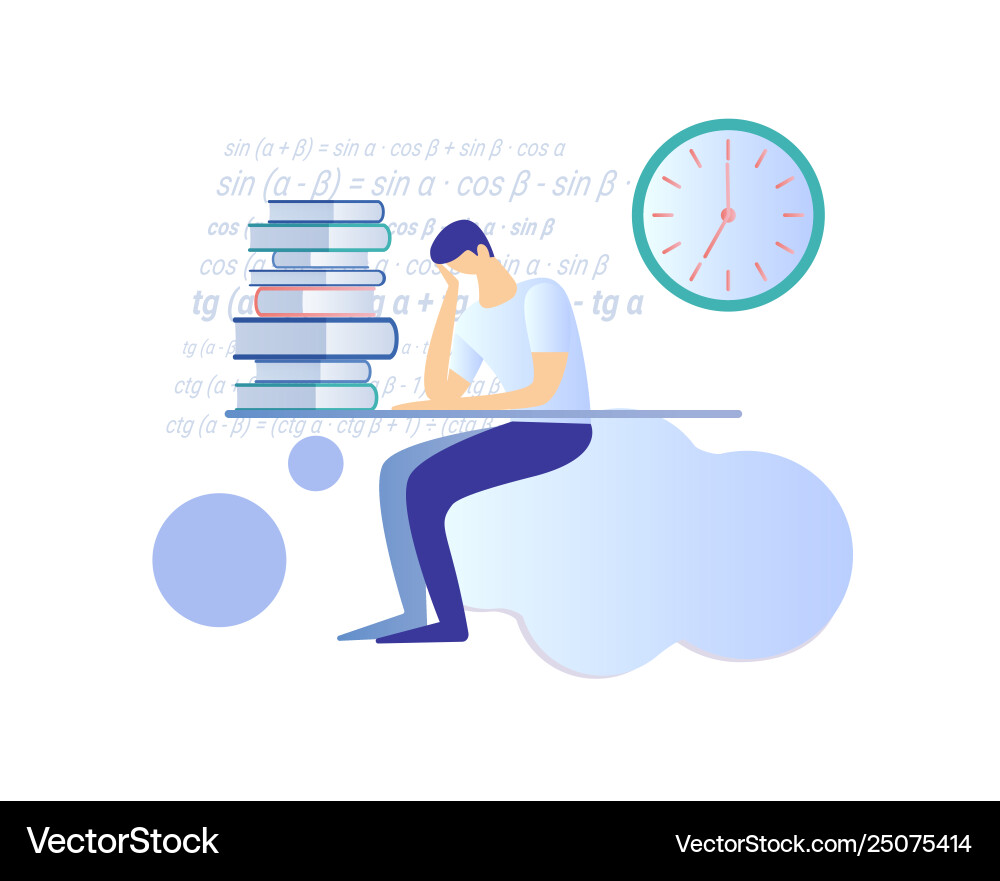 Student character preparation for examination Vector Image