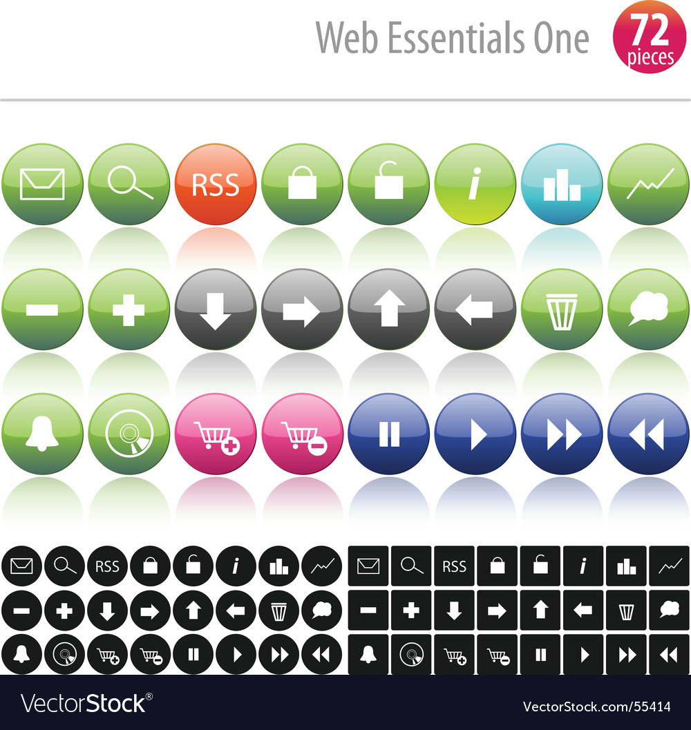 Web essentials one Royalty Free Vector Image - VectorStock