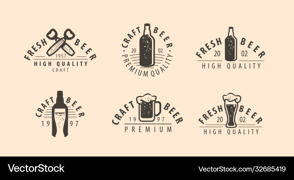 Beer symbol or label pub brewery drink concept Vector Image