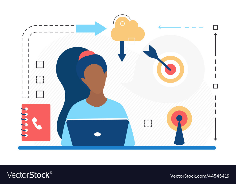 Contact us concept support call service center Vector Image