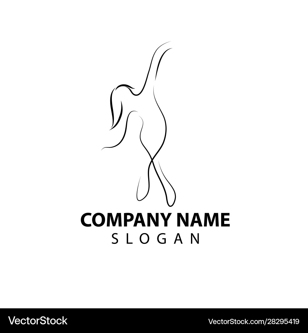 Dance logo studio logo design fitness class Vector Image