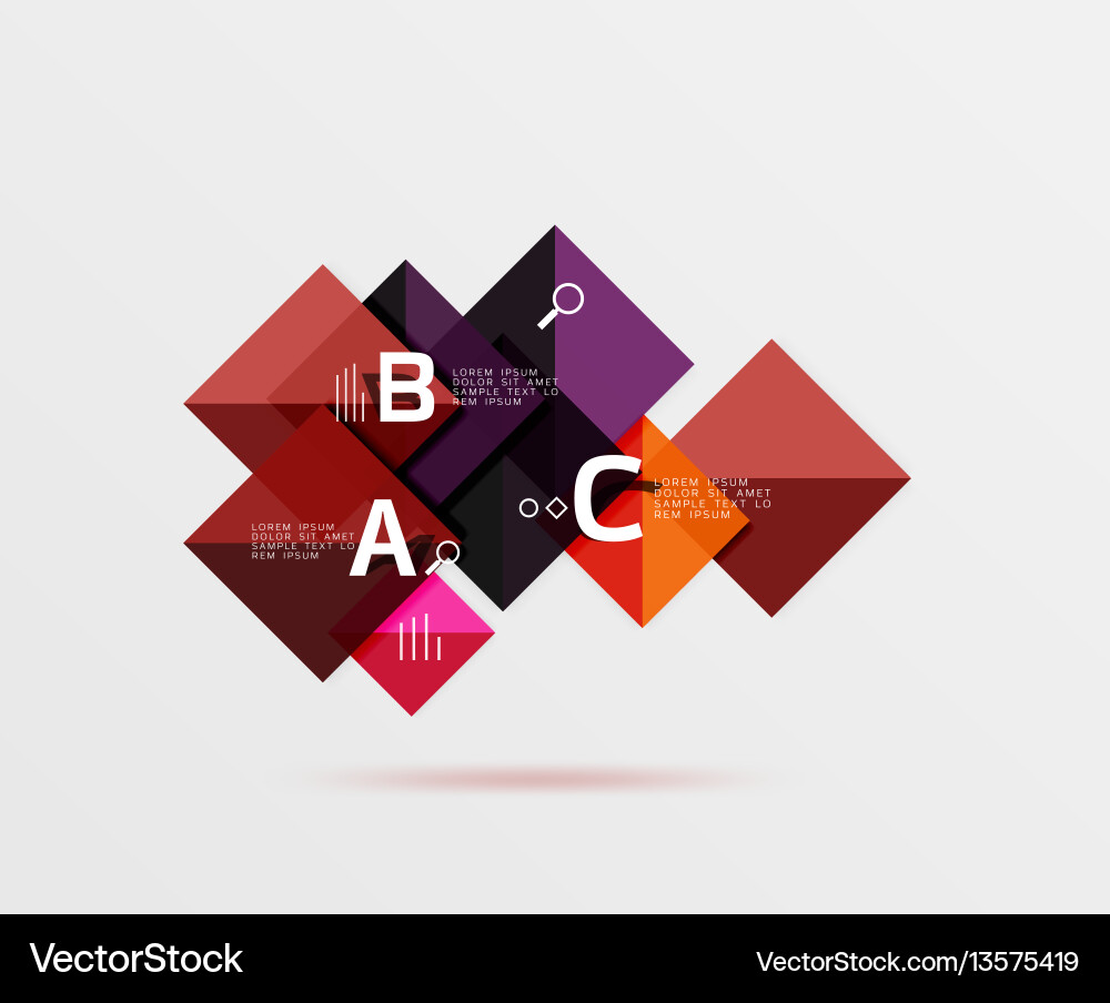 Geometric square and triangle template Royalty Free Vector