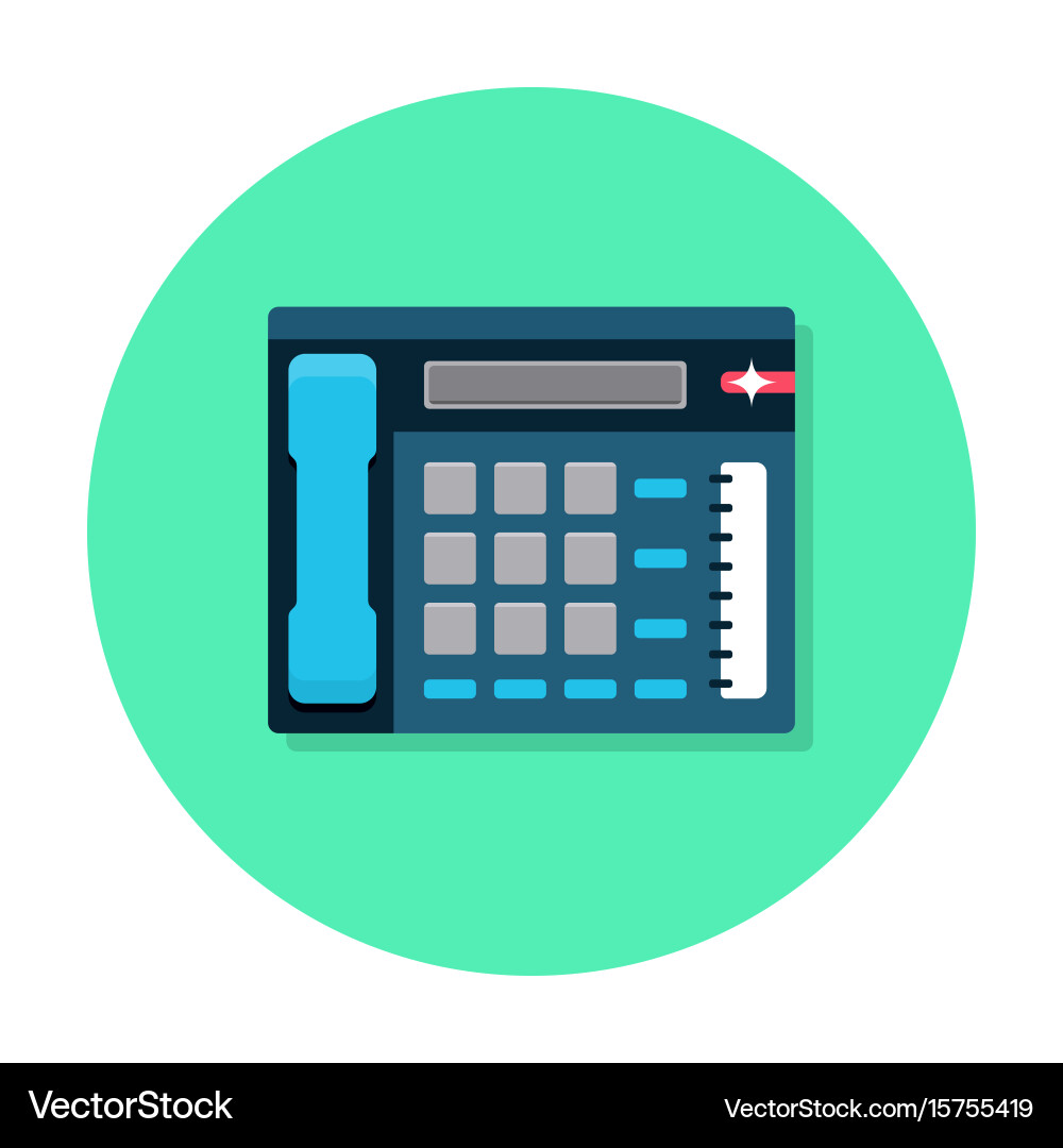 Office telephone flat icon Royalty Free Vector Image
