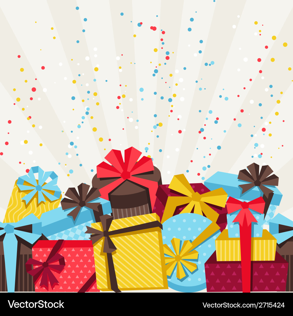 Celebration background or card with colorful gift Vector Image