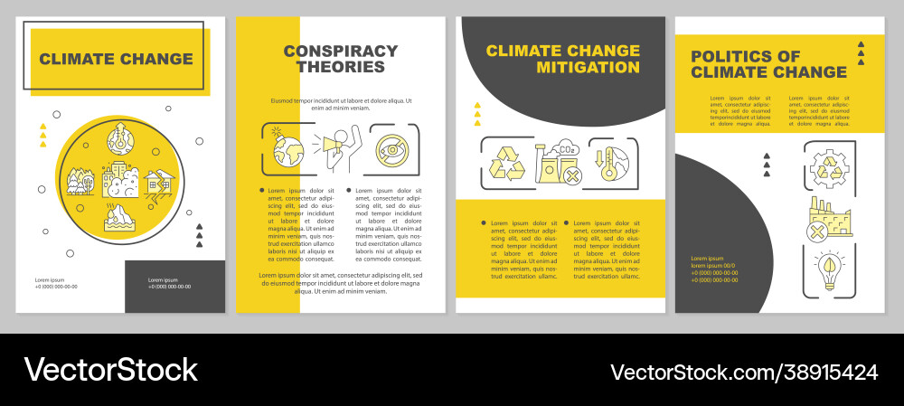 Climate change mitigation brochure template Vector Image