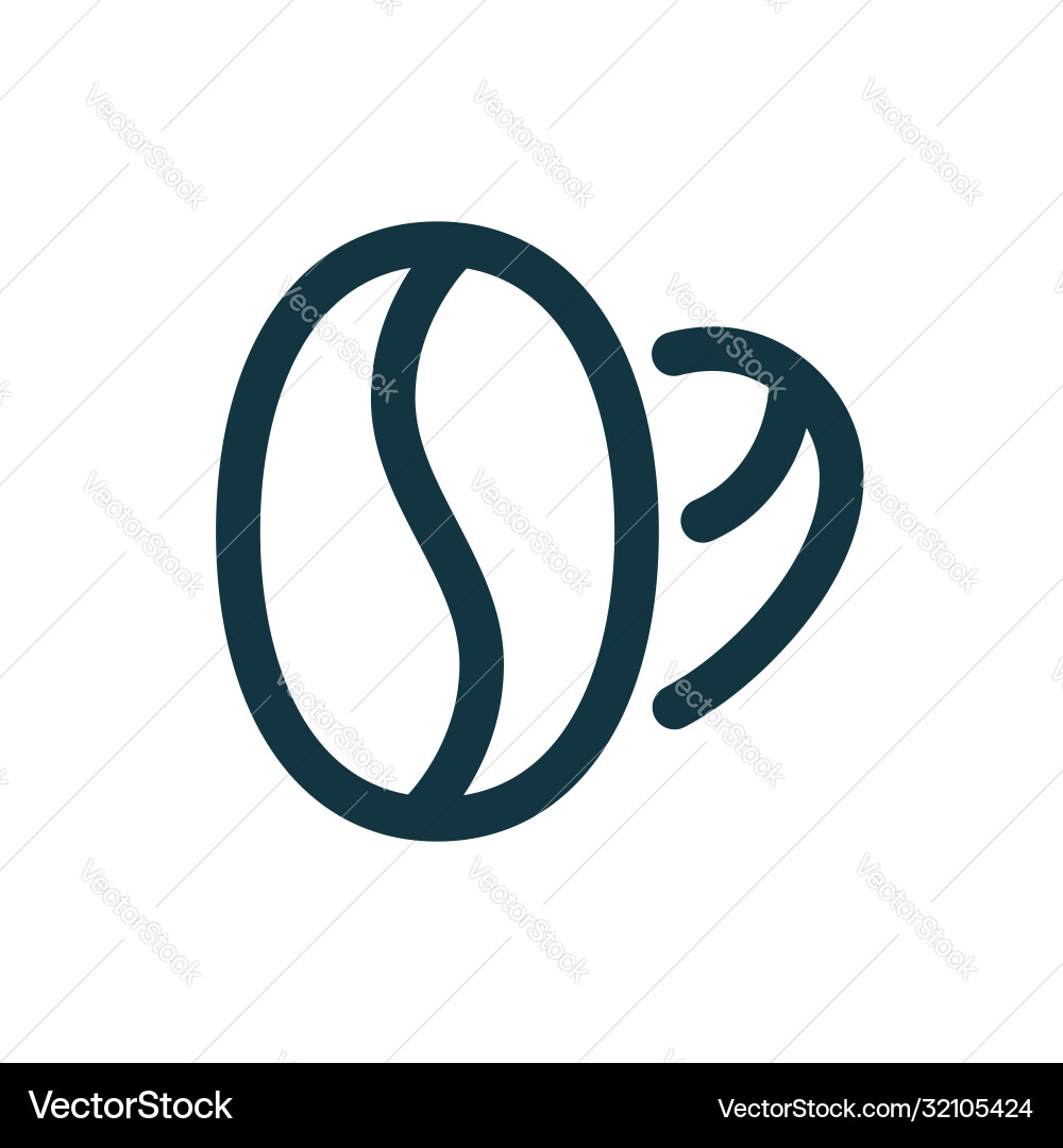 Coffee bean or seed icon drink symbol Royalty Free Vector
