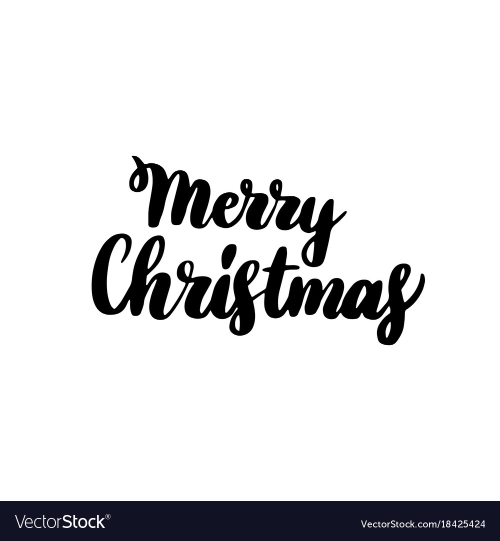 Merry Christmas Handwritten Lettering Royalty Free Vector