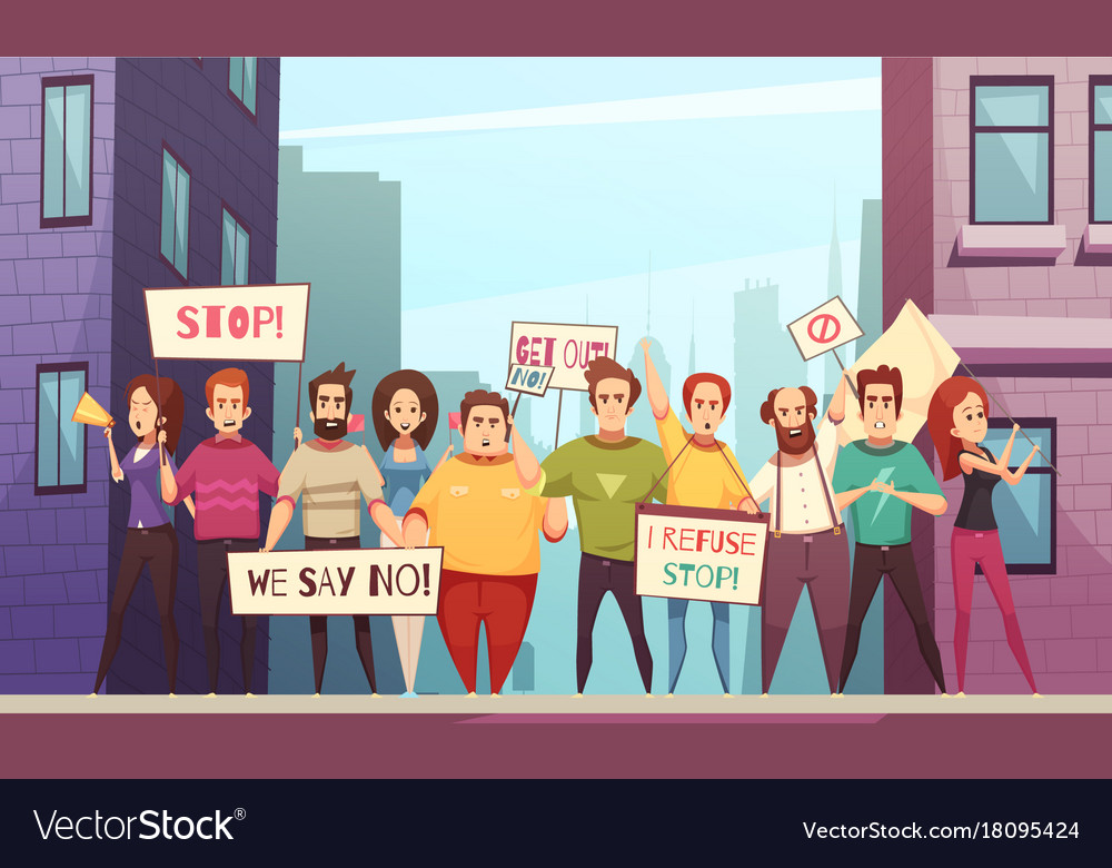 Protesting crowd Royalty Free Vector Image - VectorStock