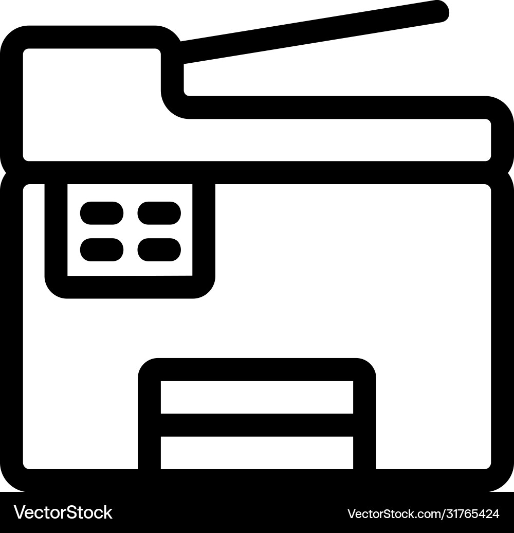 Scanner printer device icon outline Royalty Free Vector