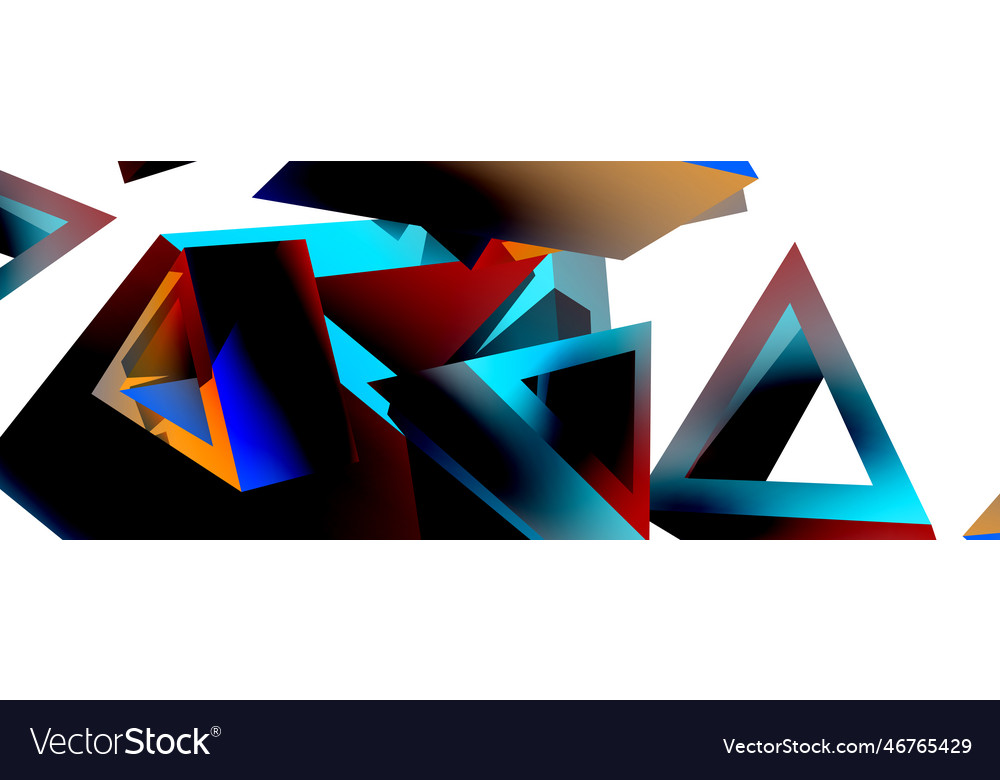 3d triangle abstract background basic shape Vector Image