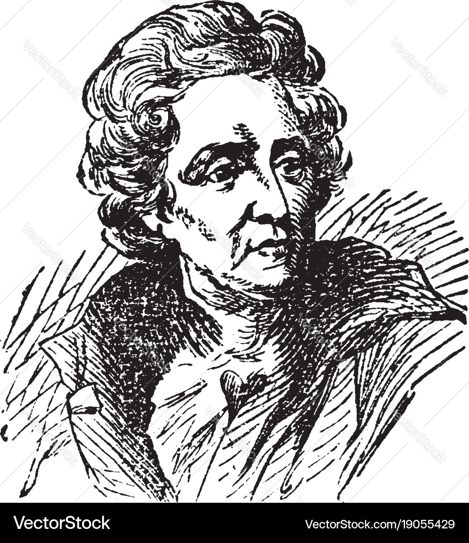 Andrew Jackson Vintage Line Drawing Royalty Free Vector