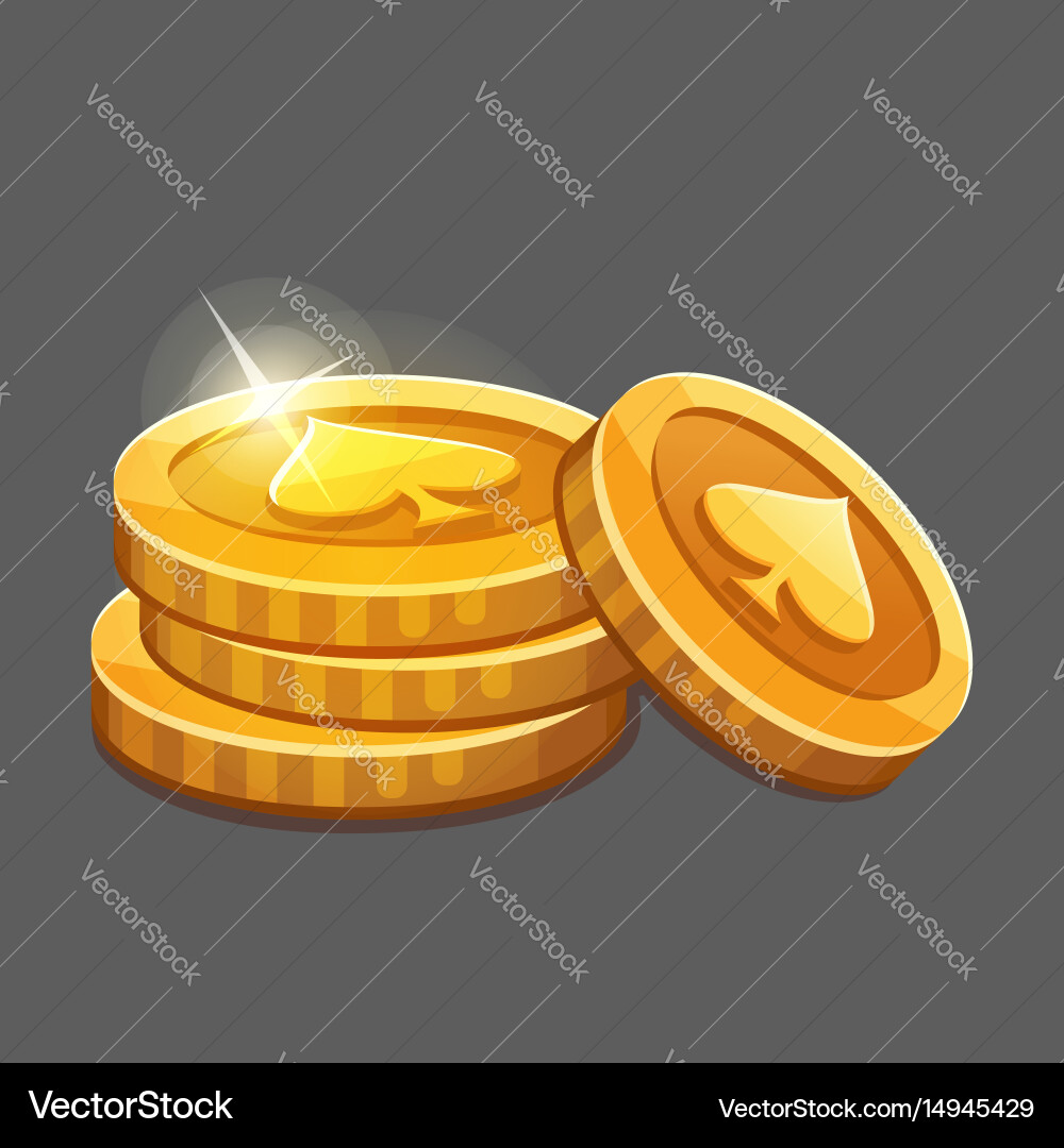 Few gold coins icon Royalty Free Vector Image - VectorStock