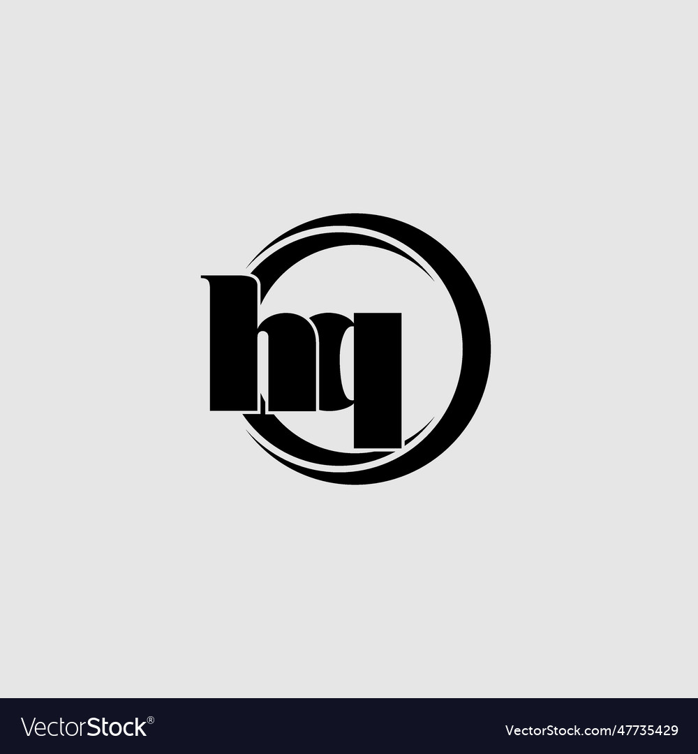 Letters hq simple circle linked line logo Vector Image