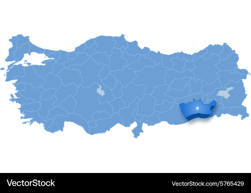 Map of turkey mardin Royalty Free Vector Image