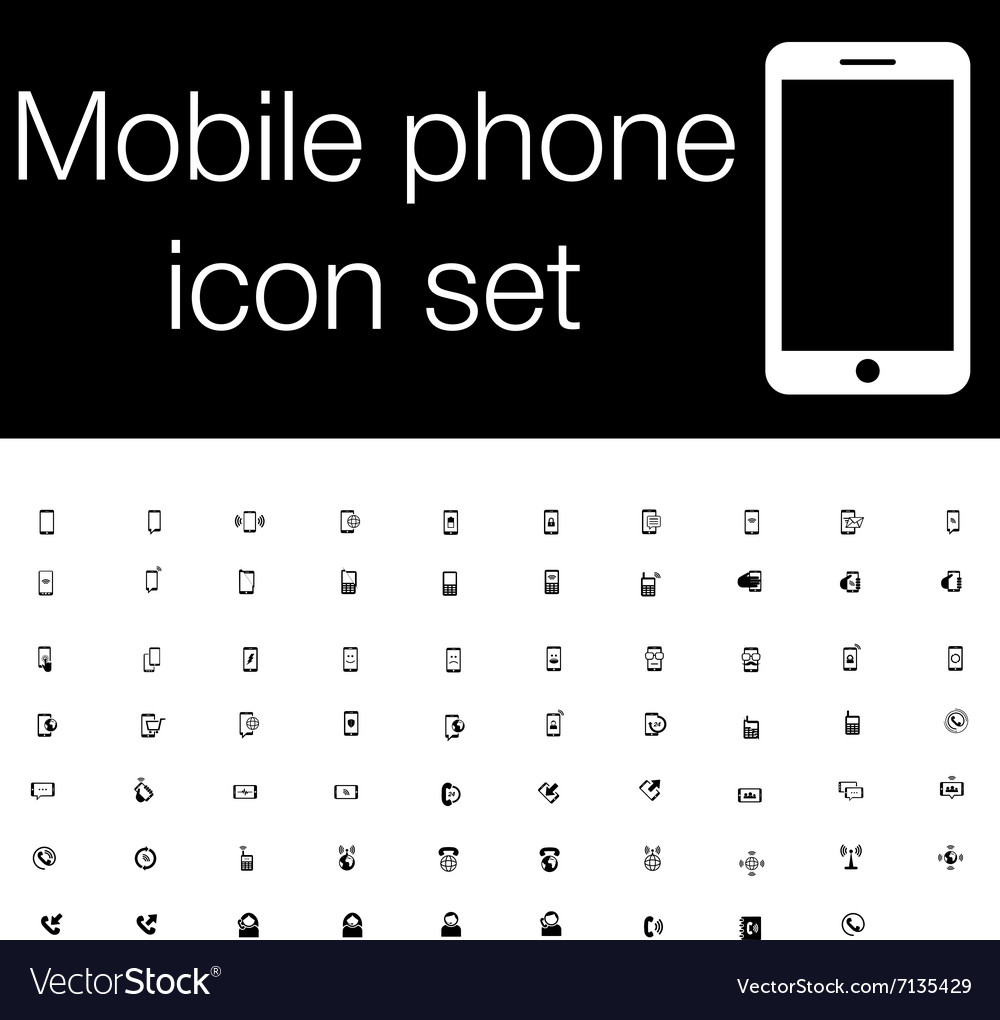 Mobile phone icon set Royalty Free Vector Image
